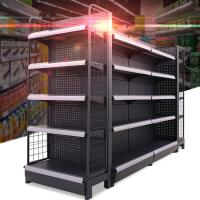China Movable Supermarket Gondola Shelving Heavy Duty Style with Durable Powder Coated Finish for sale