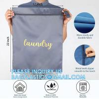 China Recycle Zippered Foldable Laundry Bag Logo Extra Large Travel Laundry Bag with Handles and Drawstring Closure for sale