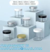 China Cosmetic Food Pack 100ml 150ml 200ml 250ml 300ml Amber Pet Plastic Cosmetic Cream Jar With White Black Lid for sale