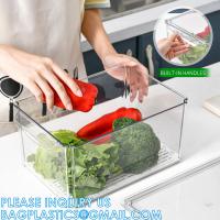 China Fridge Tray Drawer Organizer Pull Out Refrigerator, Food Storage Boxes Stackable Home Kitchen Vegetable Storage for sale