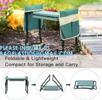 China Garden Kneeler And Seat With Tool Pouch, Portable Folding Garden Stool, Heavy Duty Gardening Kneeling Bench for sale