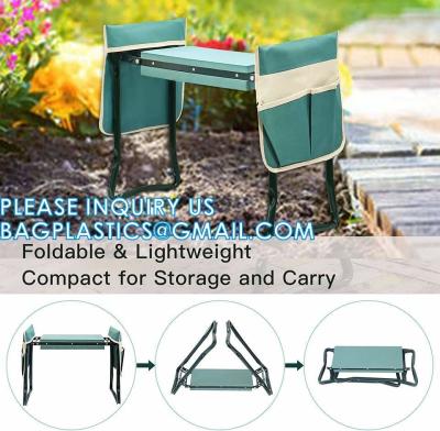 China Garden Kneeler And Seat With Tool Pouch, Portable Folding Garden Stool, Heavy Duty Gardening Kneeling Bench for sale
