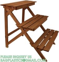 China Wood Plant Stand Ladder Plant Shelf, Flower Pot Display Rack Freestanding Planter Holder for Organizer Multiple for sale