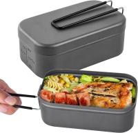 China Mess Tin Camping Bento Box ornaments Camping Cookware Kit Lunch Container Steaming Rack Set with Storage Bag Picnic for sale
