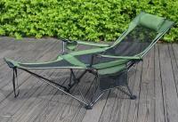 China Portable Folding Adjustable Reclining Leisure Mesh Camping Chair With Removable Footrest, Foam Pillow, Cup Holder for sale