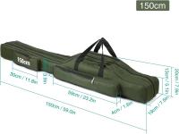 China Fishing Rod Case Three Layers Fishing Rod Bag Oxford Folding Fishing Pole Bag Outdoor Waterproof Tackle Storage for sale