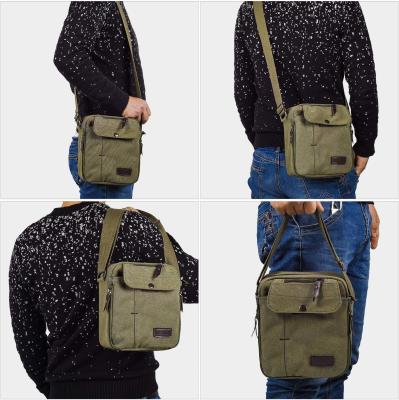 China Outdoor ornaments Canvas Storage Bag, Men'S Canvas Small Messenger Bag Casual Shoulder Bag Chest Bag Travel Carry Bag for sale
