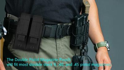 China Molle Double Pistol Mag Pouch Single Double Stack Magazine For 9mm/.40 Calibers Glock for sale