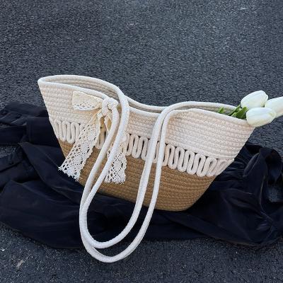 China Large-Capacity Beach Bag Fashion All-Match Commuter Tote Bag Niche Weaving Portable Foreign Style Shoulder Bag for sale
