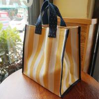 China Large-Capacity Hand-Carried Take-Away Lunch Thickened Waterproof Canvas Shopping Bag Portable Portable Travel Bag for sale