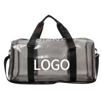 China Custom Logo Large Capacity Portable Clear Fitness Pvc Duffel Bag Sport Gym Travel Duffle Beach Bag For Women for sale
