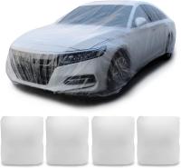 China Disposable Car Covers，12.5 x 21.7ft Universal Clear Plastic Car Cover，Disposable Full Exterior Covers Elastic for sale