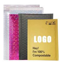 China Recyclable Holigraphic Custom Eco Friendly Biodegradable Padded Compostable Bubble Mailer Mailing Bags for sale