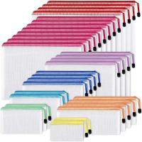 China Mesh Zipper Pouch, Waterproof Zipper Bags, 8 Sizes Waterproof Plastic Document Pouch, 8 Colors, Multipurpose for sale
