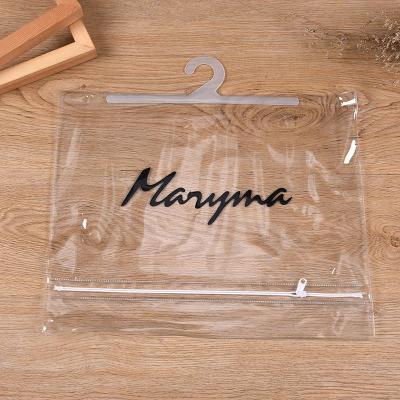 China Custom Logo Transparent Plastic Zip Lock Waterproof PVC Cosmetic Bag Storage Packaging Swimwear Clothing Zipper for sale