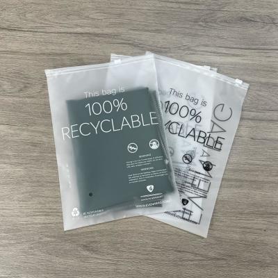 China Wholesale Custom Logo Frosted Plastic Bag Clothes Zip Lock Self Sealing Bag Clothing Packaging Frosted Zipper Bags for sale