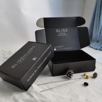China Custom Logo Luxury Soft Touch Coruggated Black Paper Packaging Gift Box Cosmetic Bottle Cardboard Packing Box for sale