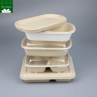 China Custom Biodegradable Sugarcane Bagasse Pulp Fiber Fast Food Packing Paper Box Bio Degradable Takeaway To Go Container for sale