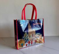 China Custom Logo Printed Reusable Spunbond Non-Woven Fabric Shopping Bag Durable And Eco-Friendly Custom Non-Woven Bag Shopping Bag Non Woven Foldable Tote Shopper Bags With Handle for sale