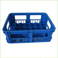 China 24 Bottle, Customized Mesh Plastic Package Crate Glass Wine Juice Bottle Crate With Gard Storage Transport Boxes 24 Glass Beer Crate for sale