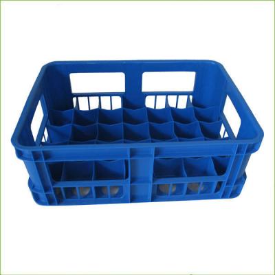 China 24 Bottle, Customized Mesh Plastic Package Crate Glass Wine Juice Bottle Crate With Gard Storage Transport Boxes 24 Glass Beer Crate for sale
