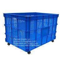 China Plastic Basket With Wheels Large Rectangular Box Plastic Frame Hollow Thickened Express Clothing Factory Transit for sale