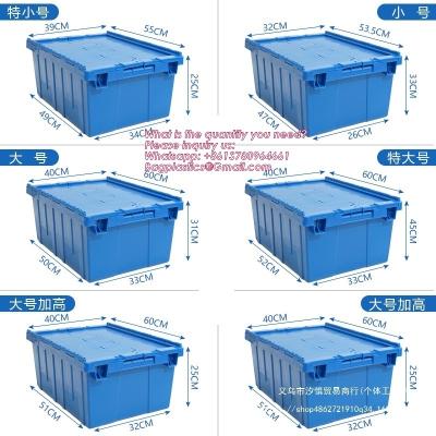 China Folding Plastic Stackable Utility Crates 2-Pack, Collapsible Storage Bins With Lids Durable Containers For Home & Garage Organization for sale