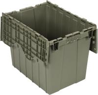 China Industrial Plastic Stackable Storage KeepBox Tote Container With Hinged Attached Lid Storage Tote Distribution Container with Hinged Attached Lid for sale