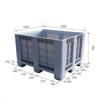 China Heavy Duty Industrial Use Folding Plastic Pallet Box Plastic Stackable Collapsible Pallet Crates With Half-Open Windows for sale