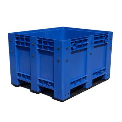 China Big Plastic Crates Heavy Duty Bulk Storage Containers Large Collapsible Pallet Box Recyclable Bulk Cargo Storage Foldable Pallet Box Industrial Commercial Stackable Plastic Pallet Box for sale