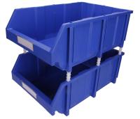 China Stackable Warehouse Storage Crates Plastic Shelf Bin Boxes For Part Bins Heavy Duty Industrial Tool Part Storage Bin Stackable Plastic Bins Wall Mounted Warehouse Shelf Screw Bins for sale