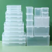 China Sustainable Household Simple Large-Capacity Translucent Sticky Note Flip Storage Box Square Card Accessories Stationery Desktop Storage Box With Lid for sale