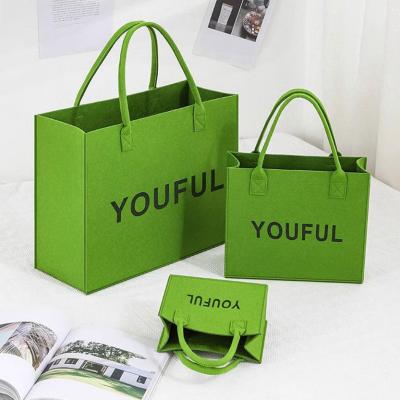 China Shopping Felt Bag With Handles Grocery Tote Bags For Grocery Shopping Travel Study Gym Lunch Bag Commuter Handbags Book Storage Bags Eco-Friendly Bags for sale