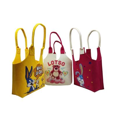 China sustainable Eco Friendly Custom Logo Women'S Large Capacity Grocery Felt Bag Reusable Colorful Felt Shopping Tote Bags For Shopping for sale