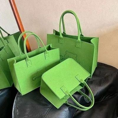 China Factory Price Carry Tote Shopping Bag Felt Grocery Tote Bag Large Portable Handbag Reusable Gift Bag For Party Favors Gym Beach DIY Handcraft for sale