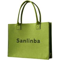 China Fashionable Splicing Colors Accept Custom Logo Gift Tote Bag Felt Clothes Shopping Custom Rpet Felt Tote Bag Large Capacity Folding Eco Shopping Bag Gift Reusable Shopping Bags for sale