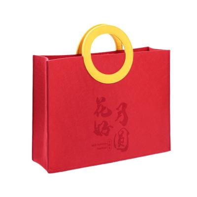 China Eco Friendly Custom Logo Women'S Large Capacity Grocery Felt Bag Reusable Colorful Felt Shopping Tote Bags For Shopping for sale