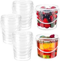 China Clear Plastic Bucket With Lid And Handle (1 Pack), Ice Cream Tub With Lids - Food Grade Freezer And Microwave Safe Food Storage Containers, Round Plastic Pail Container, BPA Free for sale