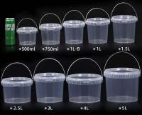 China Biodegradable PLA compostable Eco friendly Clear Food-Grade Plastic Bucket Round Shape With Lid Recyclable For Water Packaging Storage Drums for sale