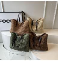 China High Quality Wholesale Women'S Summer Crochet Raffia Straw Bag Handmade Designer Open Shoulder Bag Crochet Beach Bag for Women Summer Beach Totes Bag Women Crochet Purses Rattan Earrings for sale