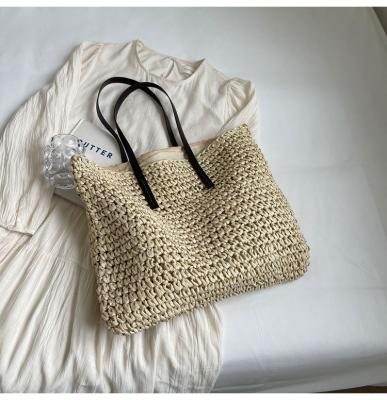 China Crochet Raffia Tote Bag Kit Set For Beginners Beach Tote Bag For Women Beach Straw Handmade Bag Woven Rattan Bag For Women Raffia Yarn For Crocheting Raffia Paper Ribbons For Craft for sale