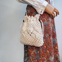 China Boho Crossbody Summer Beach Bag - Handwoven String Boho Crochet Purse Straw Beach Tote Embroidery Yarn Crochet Bag Luxury Women Handmade Crochet Raffia Beach Bag for sale