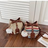 China Crochet Raffia Handwoven Large Capacity Tote Bag Women'S Fashionable Handheld Shoulder Straw Bag Versatile Crafted Craft for sale