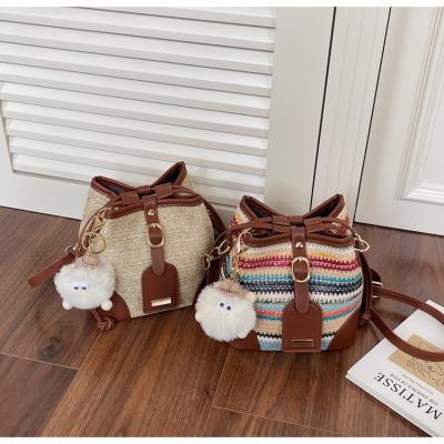 China Crochet Raffia Handwoven Large Capacity Tote Bag Women'S Fashionable Handheld Shoulder Straw Bag Versatile Crafted Craft for sale