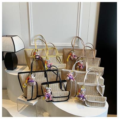 China Crochet Raffia Pouch Clutch Stylish Straw Wicker Beach Bag For Summer Weddings Parties Bag Mesh Luxury Women Handmade Handbags Raffia Beach Market Shopping Bag for sale