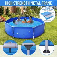 China Custom Logo 10 Ft X 30 Inch PVC Family Above Ground Pool Round Metal Frame Swimming Pool Large Summer Backyard for sale