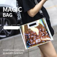 China Custom Beach Bag Wholesale Pvc Shopping Bag Luxury Waterproof Holographic Clear Tote Bags With Logo Women Cosmetic Handbags for sale