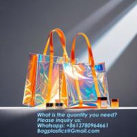 China Vinyl Tote Bag Neon Jelly Shoulder Beach Bag Laser Shopping Summer Beach Women Pvc Shoulder Tote Bags Holographic Waterproof Jelly Transparent Handbag For Girl for sale