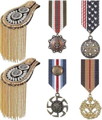China Blazer Shoulder Epaulets Tassel Chain Epaulet Punk Fringe Shoulder Badge Epaulet/Kpop Fringed/Tassel Metal Punk Shoulder Epaulette/Dpikes Brooch for sale