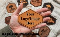China Customized Stamping Logo Eco Friendly Embossed Leather Tags Leather Patch Sewing Iron On Leather Labels For Clothes Garment Hat for sale